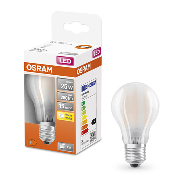 Osram LED lamp E27 | Peer A60 | Mat | 2700K | 2.5W (25W) Osram 123led.nl